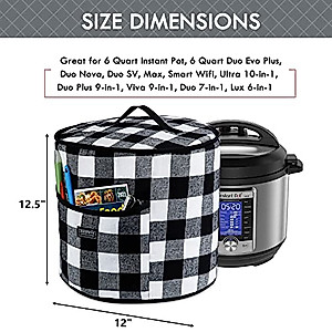 BAGSPRITE Dust Cover Compatible with Instant Pot 6 Quart-Appliance Covers- Insulated Pressure Cooker Cover with Pockets for Kitchen Accessories