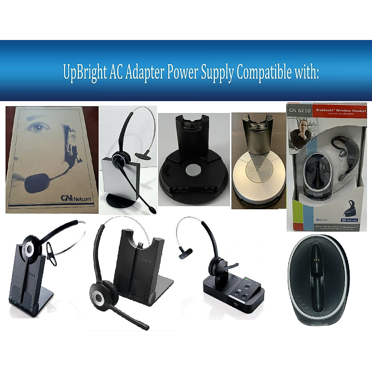 UpBright 7.5V AC/DC Adapter Compatible with Jabra 14183-00 1602-069 26-00391 GN Netcom 9120 9330e 9350e 6210 Pro 9400BS 920 925 930 935 9450 9460 Headset GO 6470 TEAD-41-070700U 26-00347 Power Charger