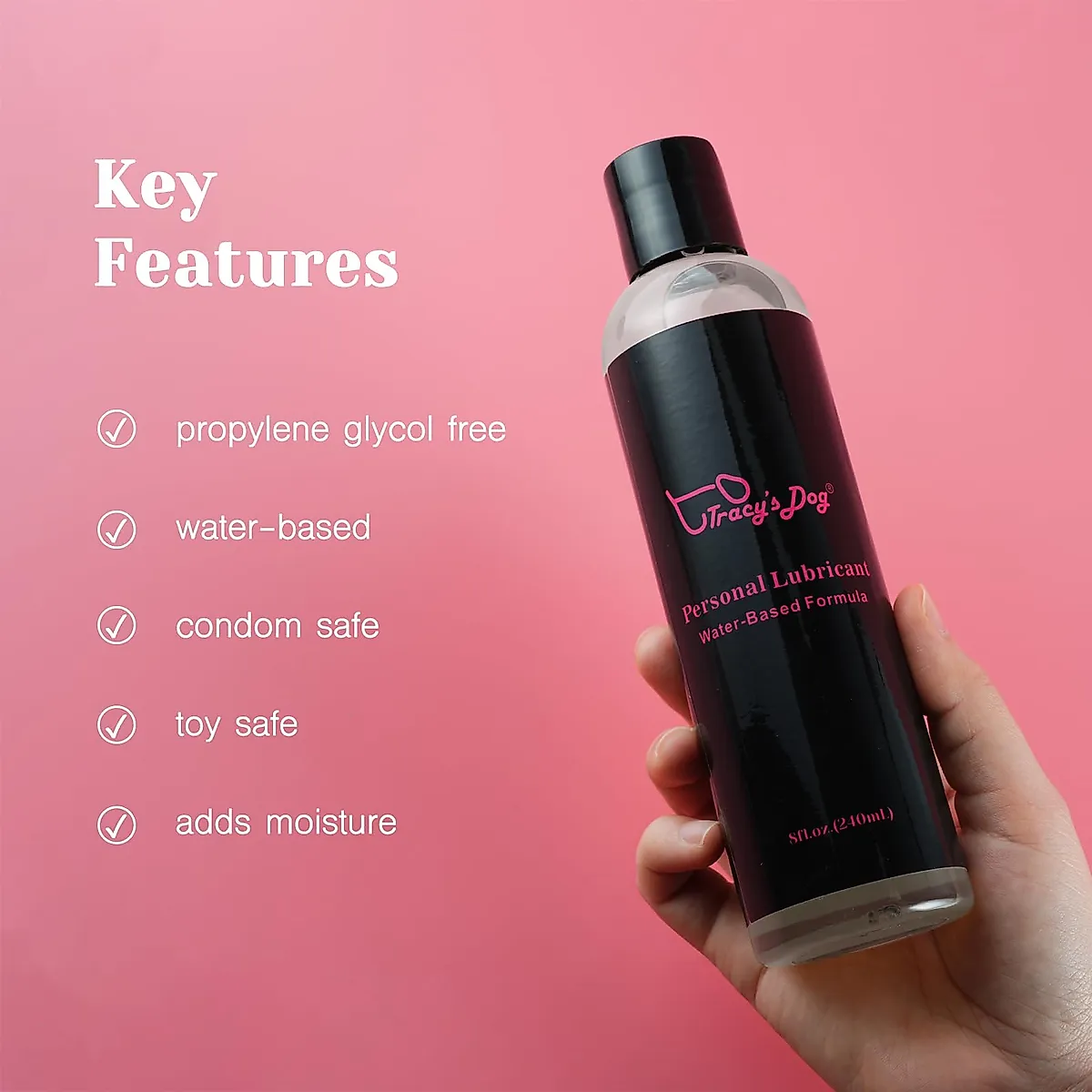 Tracy's Dog Water Based Lube,Lubricant for Women, Men and Couples 8 oz