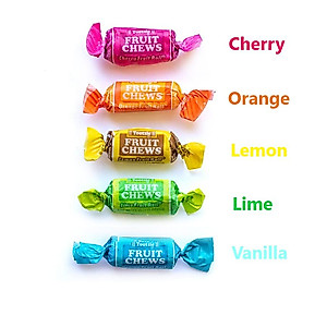 Tootsie Rolls Fruit Chews Assorted Flavors | Chewy Bulk candy individually wrapped | Mixed Fruity Flavored variety Cherry, Lemon, Lime, Orange and Vanilla | 3.5 Lbs