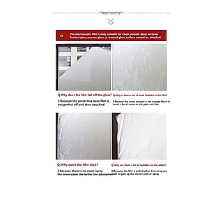 YUTR Decorative Privacy Window Film, No Glue Decor Static Cling Glass Sticker, Anti-UV Window Tint for Living Bath Room/Kitchen/Front Door or Office