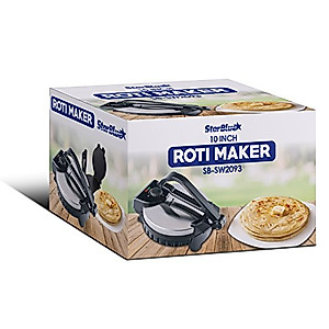 10inch Roti Maker by StarBlue with FREE Roti Warmer - The automatic Stainless Steel Non-Stick Electric machine to make Indian style Chapati, Tortilla, Roti AC 110V 50/60Hz 1200W
