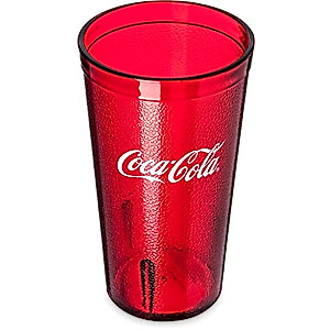 Carlisle Paddles Coca Cola Logo Ruby Red Plastic Tumblers Set of 4-16oz (Coke)