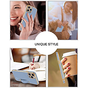 VENINGO iPhone 13 Pro Case, Slim Fit Soft TPU with Adjustable Wristband Kickstand, Scratch Resistant Shockproof Protective Cover for iPhone 13, Lavender Grey