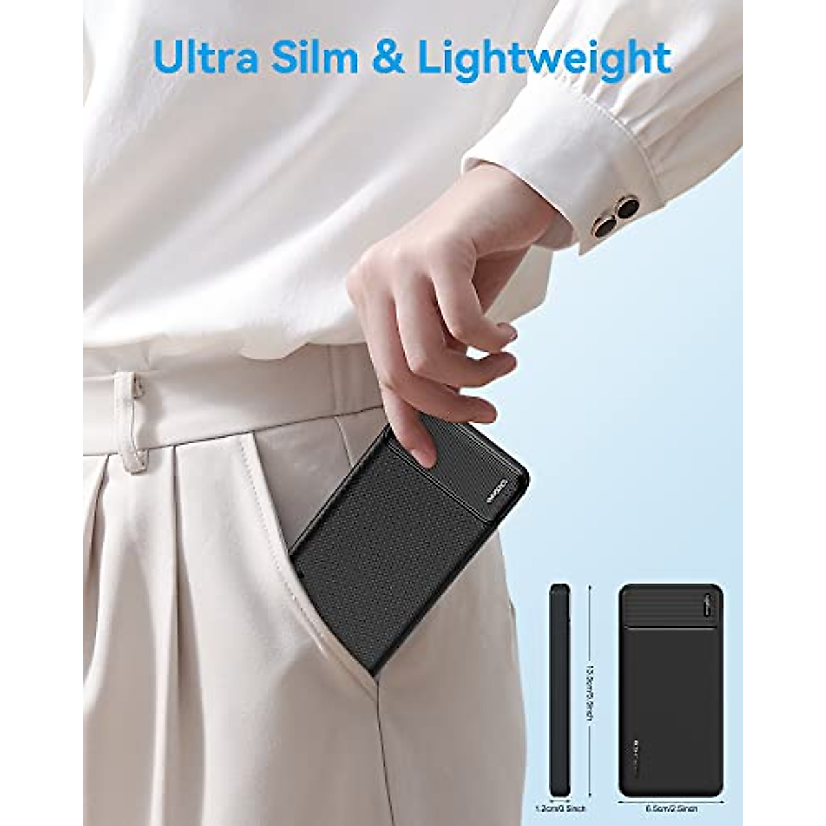 AsperX Portable Charger, PD 22.5W 10000mAh USB C Power Bank Fast Charging, Daul Output Portable Phone Charger Battery Pack Charger Portable for iPhone 14/13/12/11, Samsung S21/22 Google iPad and More