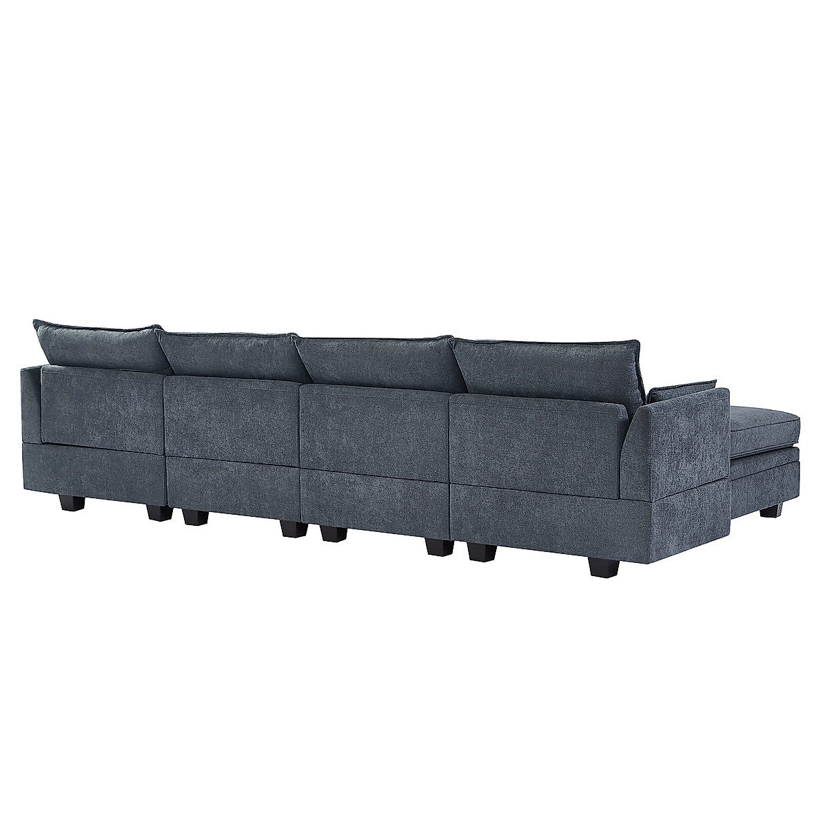 Lifeand Modern Large U-Shape Modular Sectional, Convertible Sofa Bed with Reversible Chaise for Living Room, Storage Seat, Gray