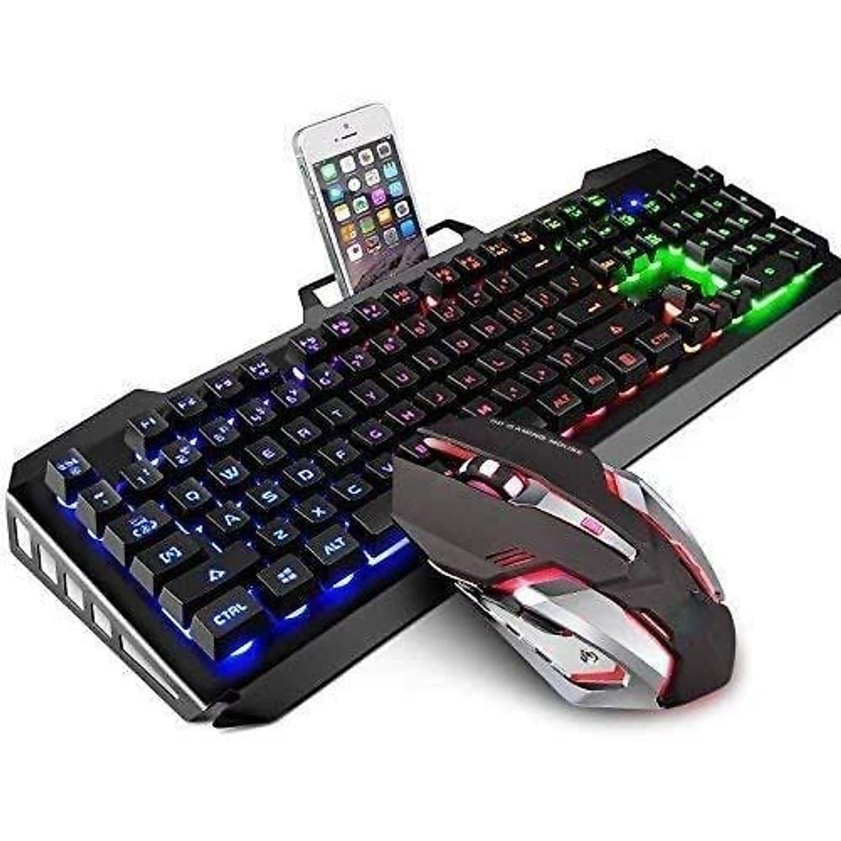 HJJWL Gaming Keyboard and Mouse, Gaming Keyboard and Mouse Wired Keyboard with Backlight Keyboard Silent Gaming Mouse Set for PC Laptop