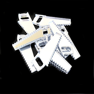 Super Cool Creations Saw Shaped Crafting Mirrors, Set of 10, Many Colours, Shatterproof Acrylic, Yellow, Pack of 10 x 3cm