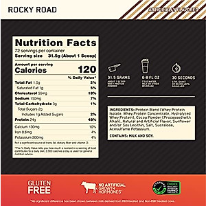 Optimum Nutrition Gold Standard 100% Whey Protein Powder, Rocky Road, 5 Pound (Packaging May Vary)