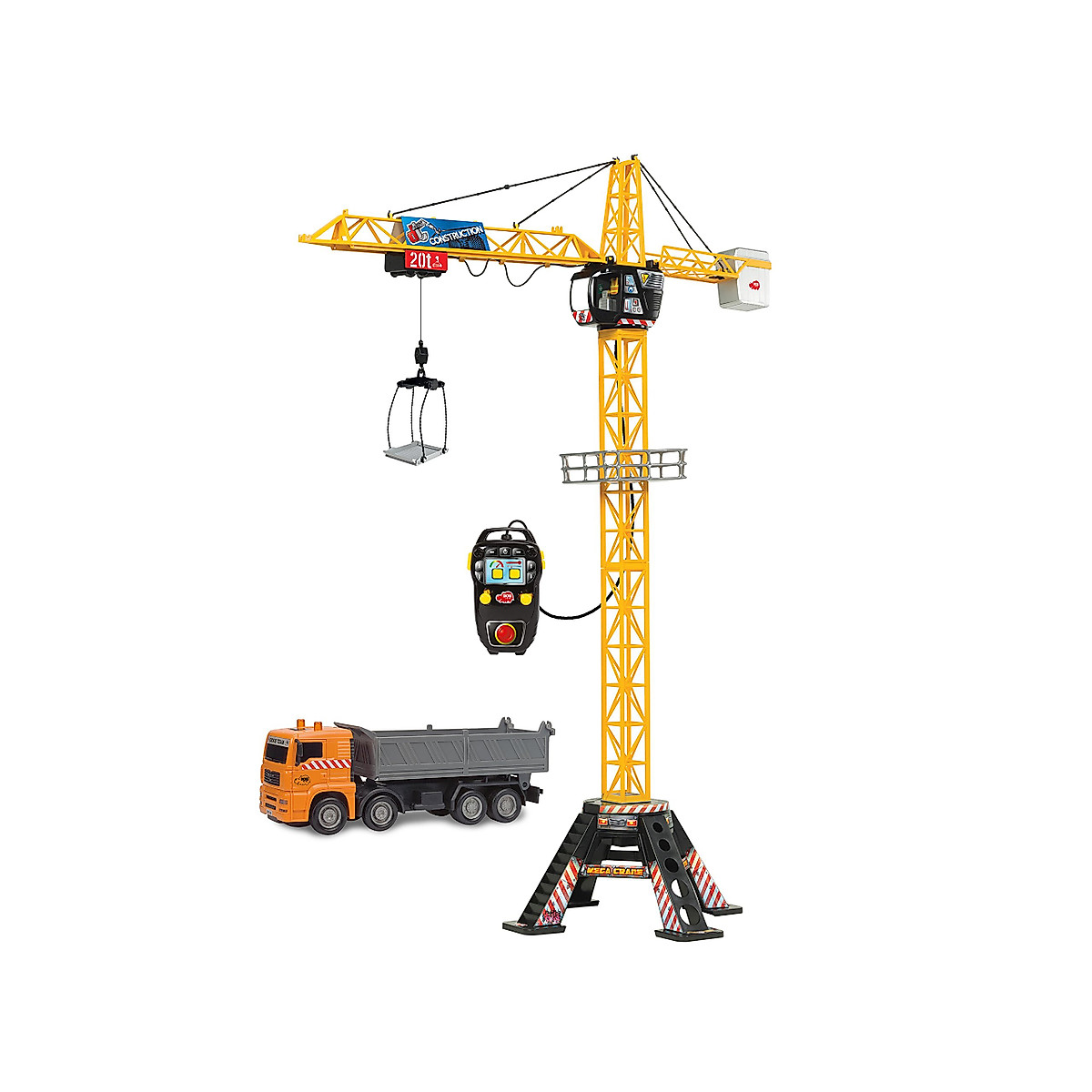 Dickie Toys 48" Mega Crane and Truck Vehicle and Playset