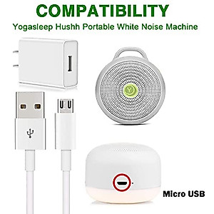 5FT USB Micro Yogasleep Adapter Charger Cable Compatible for Yogasleep Hushh Portable White Noise Machine for Baby, Yogasleep Rohm White Noise Machine for Travel, WavHello Charging Cord Power Wire