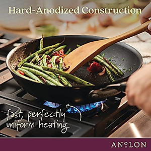 Anolon Smart Stack Hard Anodized Nonstick Frying Pan Set / Skillet Set - 8.5 Inch and 10 Inch, Black