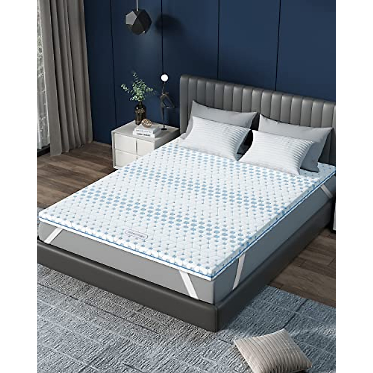 Sleepmax 4 Inch Firm Mattress Topper Full - Gel Memory Foam Mattress Topper - High Density Foam Mattress Pad for Back Pain, Firm Foam Bed Topper with Removable Cover