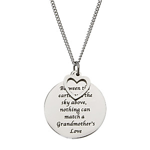 "Between The Earth And The Sky Above Nothing Can Match A Grandmother's Love" Grandmother's Necklace, Gifts for Grandmother