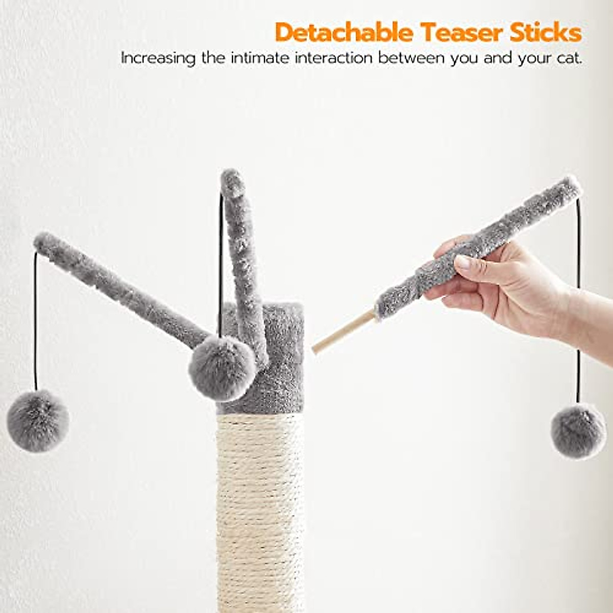 HOOBRO Cat Tree Tower with Litter Box Enclosure for Indoor Cats, Wooden Cat Condo with Scratching Posts, Cat Litter Box Furniture Hidden, All-in-One Cat Toy with Cat House, Greige BG15MZ03