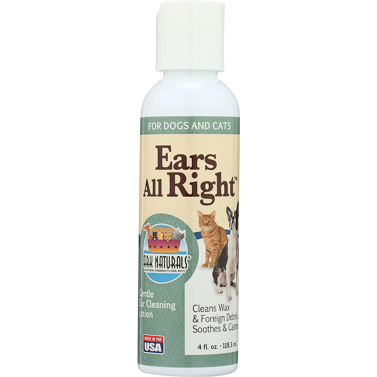 Ark Naturals Ears All Right Gentle Ear Cleansing Lotion for Dogs, Relieve Issues with Infection, Allergies, Odor and Wax, Natural Botanical Formula, 4 oz Bottle