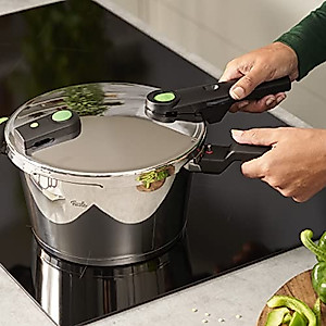 Fissler Vitaquick Green Pressure Cooker - 6.3 Qt - Made in Germany - For All Cooktops - For Gas & Induction Stovetop - Safe & Intuitive Design - Pressure Cooker Pot Steel