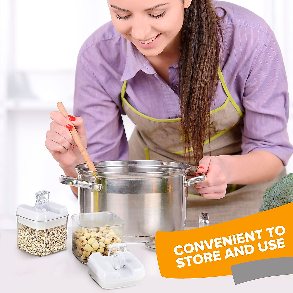 Cheer Collection Airtight Food Storage Containers, Kitchen Storage Containers for Pantry, Set of 12 Food Containers with Lids Airtight, Pantry Storage Containers & Organizers with Lids, 5L, White