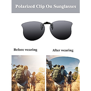 Frienda 3 Pairs Polarized Clip On Sunglasses Cat Eye Flip Up Lens Sunglasses Lightweight Metal Clip Rimless Sunglasses Stylish Clip-on Glasses for Women