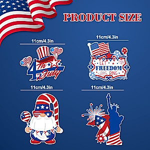 Whaline 13Pieces Independence Day Refrigerator Magnets Patriotic July 4th Gnomes USA Flag Decorative Fridge Magnetic Stickers for Fridge Metal Door Mailbox Locker Office Cabinets Decor