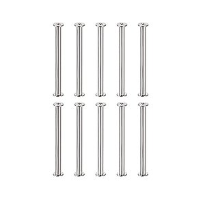Juvielich 10 Sets Screw Post Fit for 3/16"(5mm) Hole Dia, Female M5x75mm Belt Buckle Binding Bolts Leather Fastener for Scrapbook Photo Albums Binding