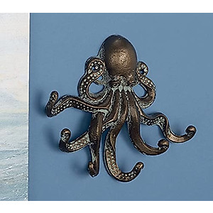 Deco 79 Metal 6 Hangers Wall Hook, Set of 2 8"W, 7"H, Bronze