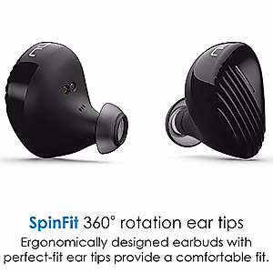 NuForce Optoma BE Free8 Truly Wireless Premium Earphones with 16h Battery Life, AAC+aptX, SpinFit Ear Tips and Charging case