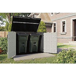 Suncast BMS4780 Stow-Away Horizontal Shed with Floor - Peppercorn
