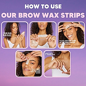 No Mo-Stache Mini Duo - 12 Count Brow and Lip Wax Kit, 2 Piece Set - As Seen On Shark Tank - Hair Removal Wax Strips with Tweezers for Face, Brows and On-The-Go Use