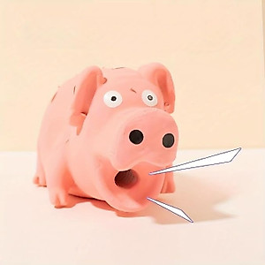 JIDOWAHOSD Dog Squeaky Toy, Dots Latex Dog Chew Toys with a Oinks Sound Squeaker Grunting Pig Dog Toy Durable Self Play 8" Dog Squeeze Toy for Dental Biting Chasing to Kill Boring Time