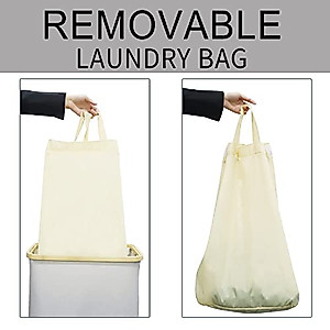 105L Laundry Basket with Wheels – Foldable Laundry basket with Bamboo Handles, Grey Dirty Clothes Hamper with wheels for Bathroom, Bedroom, Room, Closet, Hampers for Laundry, Toys, Clothing