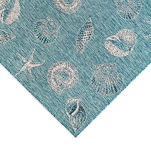 Liora Manne Shells Aqua Indoor Outdoor Area Rug, 3'3" x 4'11"