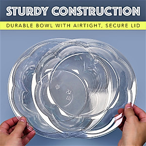 Green Direct 64 oz. Salad Containers with Lids - Pack of 10 | Clear Plastic Salad Bowls for Lunch, Serving, and Mixing