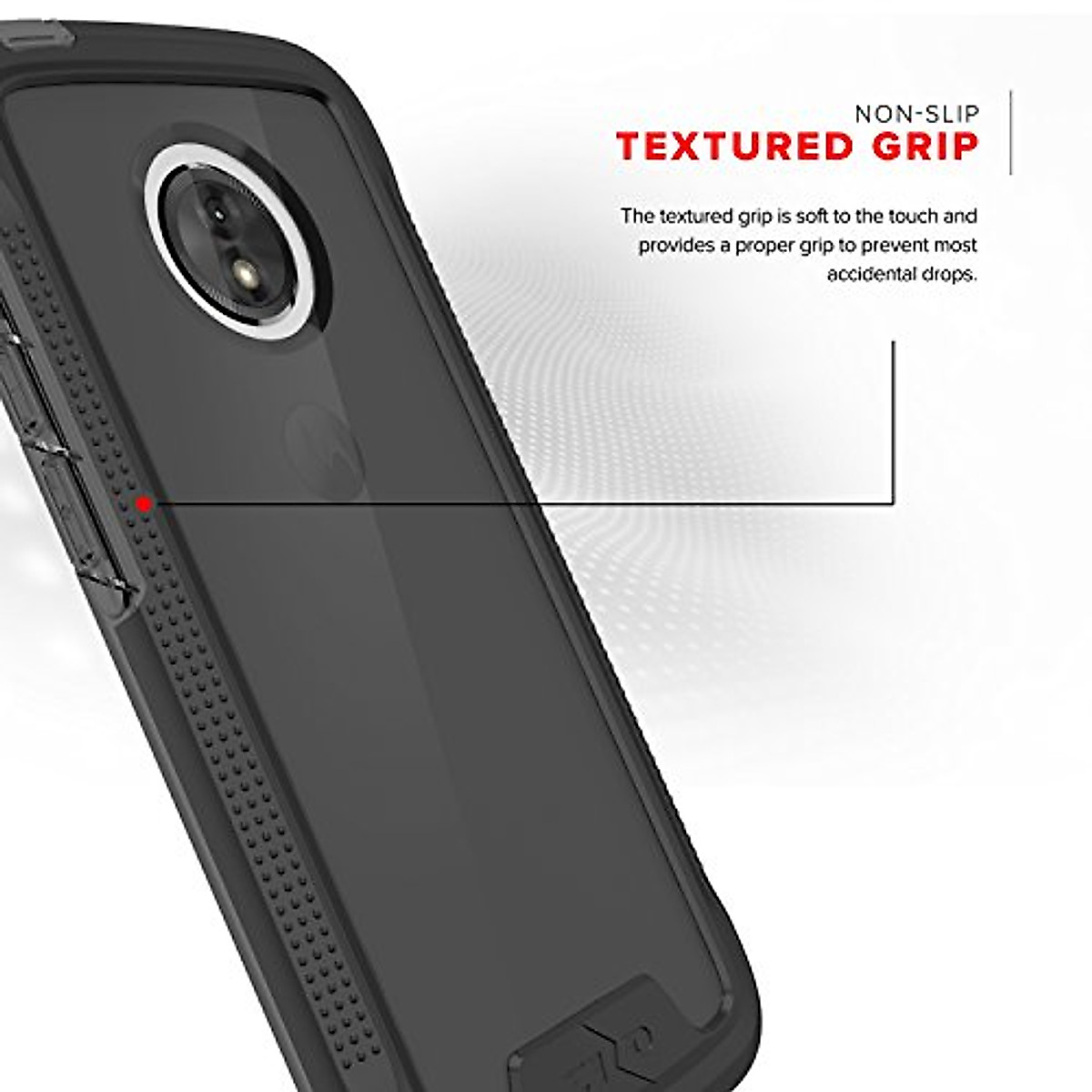 Zizo Ion Series Compitable with Moto e5 Cruise Case Military Grade Drop Tested with Tempered Glass Screen Protector e5 Play Black Smoke