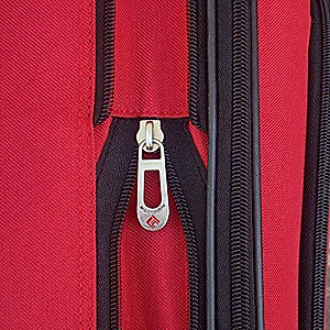 Travelers Club Bowman Expandable Luggage, Red, 3-Piece Set (Dopp/Tote/20)