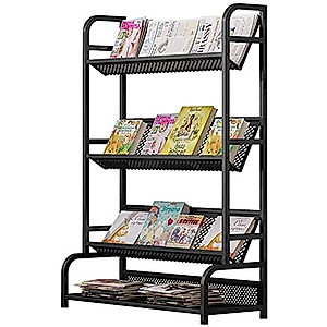 ROLTIN Bookcases Bookshelf Nordic Bookshelf 4-Tier Metal Bookcase Standing Bookshelves Open Display Shelf Home Office Storage Rack for Books and Magazines Bookcase (Color : Gold