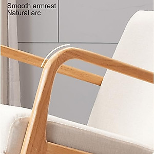 HXFAAFXH Rocking Chair Nursery,Wooden Rocking Chairs,Upholstered Glider Chair with High Backrest Armchair Chair,Modern Rocker Chairs for Living Room Bedroom Offices (Color : Green, Size : 65x78x71cm)