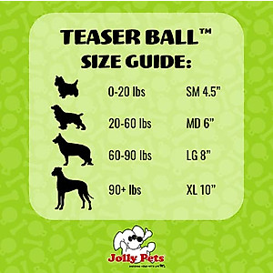 Jolly Pets Teaser Ball Dog Toy, Medium/6 Inches, Red