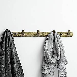 JYL HOME Heavy Duty Metal Coat Hook Wall Mounted Hat Hanger Modern Key Towel Hanger 5 Hooks, Bronze