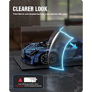 Nifeliz Acrylic Display Box for Scale 1:8 Big Model Cars, Building Toy Car Organizer and Storage, Gifts for Large Car Model Colle ctors (25.2Lx13WX10.4H in)