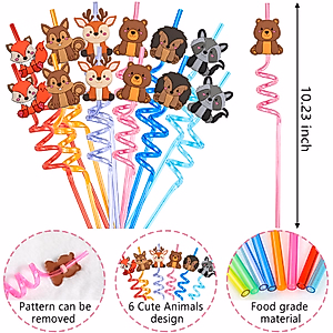 Woodland Party Favors 84 PCS Forest Animals Theme Masks Sticker Keychains Straws Slap Bracelets Bubble Sticks Gift Bags for Kids Woodland Creatures Birthday Party Baby Shower Goodie Bag Fillers