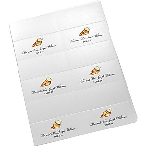 Assorted Seashell Printable Place Cards, Set of 60 (10 Sheets), Laser & Inkjet Printers - Wedding, Party, Dinner, and Special Events - Made in the USA