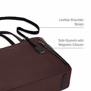 TUMI - Voyageur Valetta Large Tote - 15" Laptop Purse for Business, Travel - Stain, Water-Resistant - Crossbody Strap - Deep Plum