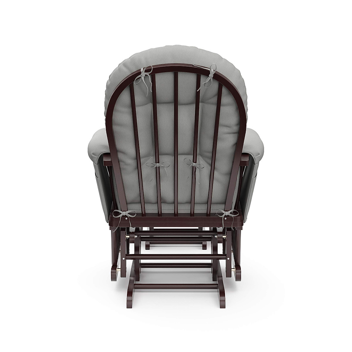 Storkcraft Premium Hoop Glider and Ottoman (Espresso with Light Gray) – Padded Cushions with Storage Pocket, Smooth Rocking Motion, Easy to Assemble, Solid Hardwood Base