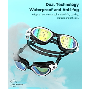 RIOROO Swim Goggles,Polarized Swimming Goggles for Men Women Adults Youth Anti Fog/No Leak/Clear Wide Vision/UV Protection