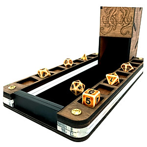 C4Labs Deluxe Walnut Dice Tray and Walnut Cthulhu Dice Tower Bundle