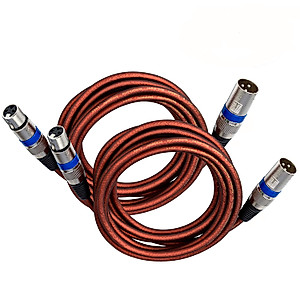 Yuyaokk 2Pcs 6 Feet Microphone Cable, Pair Mic Cable/XLR to XLR Cable, 6 Ft XLR Male to XLR Female Cable, 3 PIN Premium Balanced Patch Snake Cords