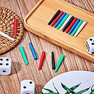 60 Pieces Plastic Cribbage Pegs Tapered Board Pegs Replacement for Cribbage Traditional Board Game, 5 Colors