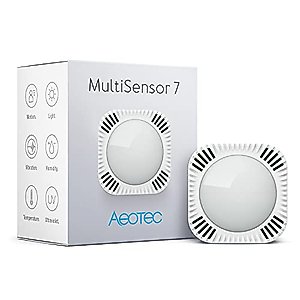 Aeotec MultiSensor 7, 6-in-1 Zwave Sensors Contains Monitor Motion, Temperature, Light, Humidity, UV, and Vibration, Z-Wave Plus, Gen7, S2, SmartStart Enabled, Compatible with Zwave Hub Smartthings