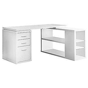 Monarch Specialties Hollow-Core Left or Right Facing Corner Desk, White